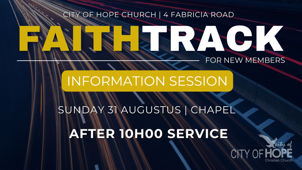 Faith Track for New Members Info Session 31 August with Pastor Jan ...